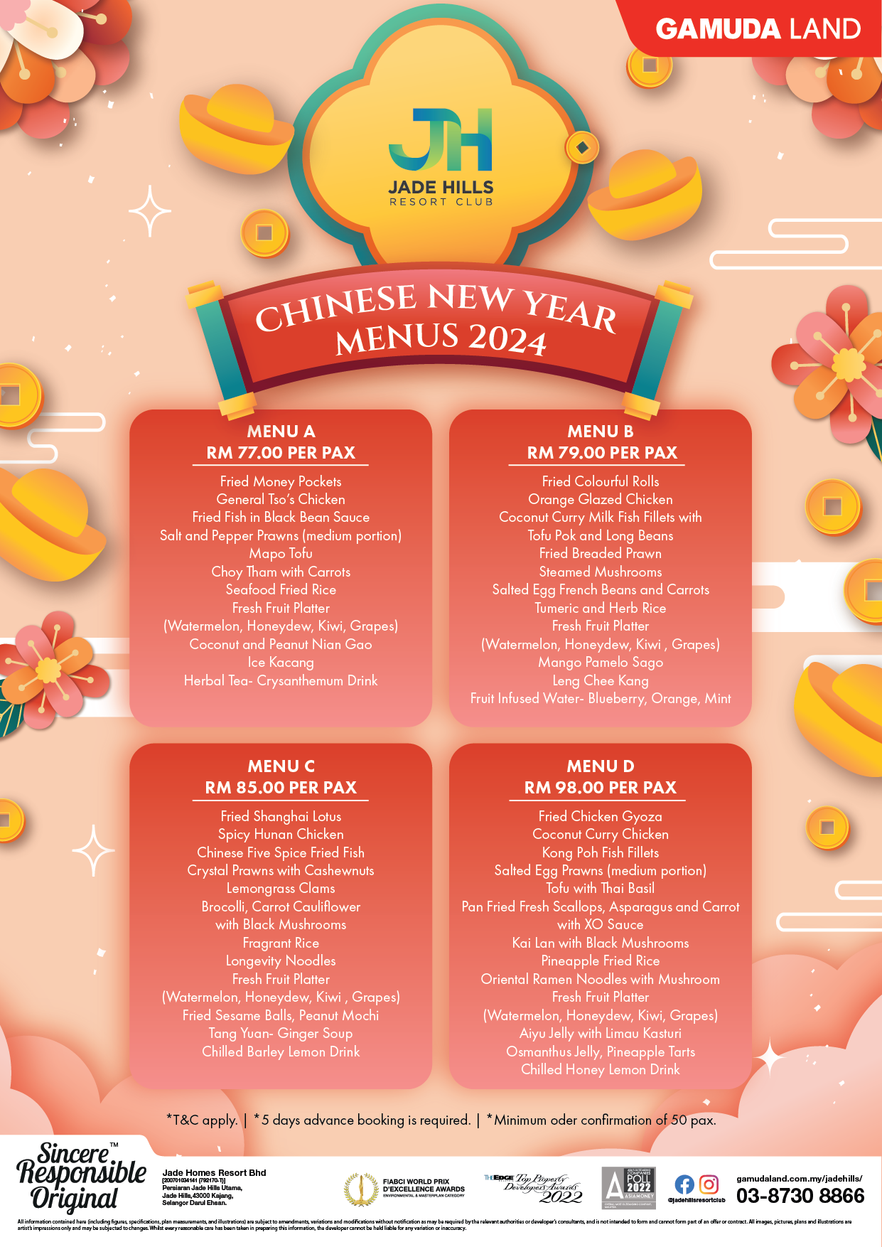 CNY Menu Promo 2024 | Jade Hills Resort Club